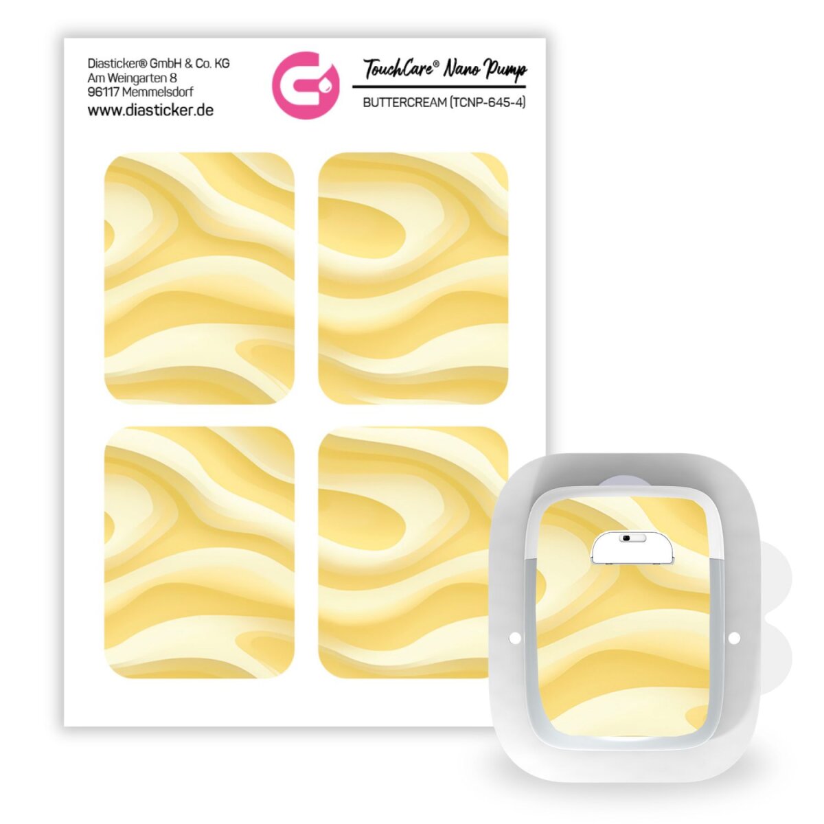 TouchCare Nano Pump Sticker - "Buttercream" (4er Set) - Diasticker®