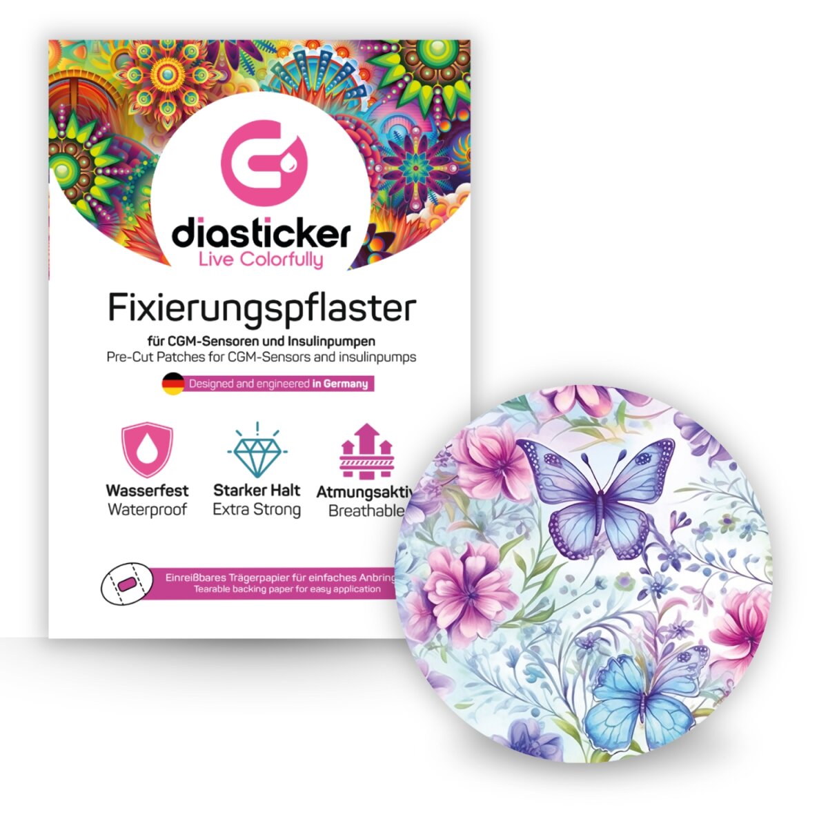 FreeStyle Libre 3 Pflaster - Colorful Smoke - Diasticker® - Diabetes